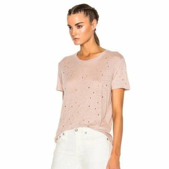 IRO | Tops | Iro Distressed Linen Clay Tshirt In Pale Pink 0 Linen ...